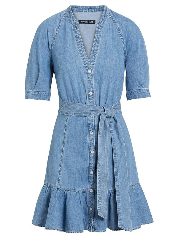 Veronica Beard Kanika Mini Denim Dress - Light Denim