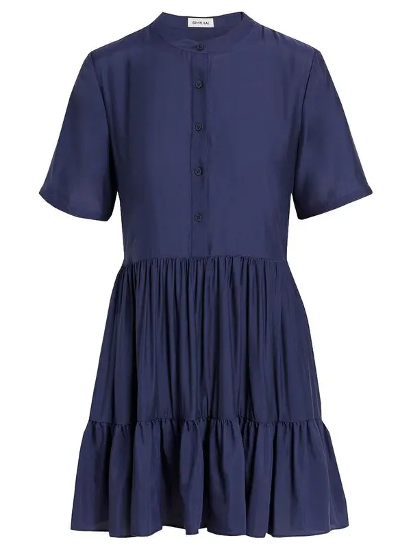 Simkhai Livia Tiered Mini Dress - Midnight Blue