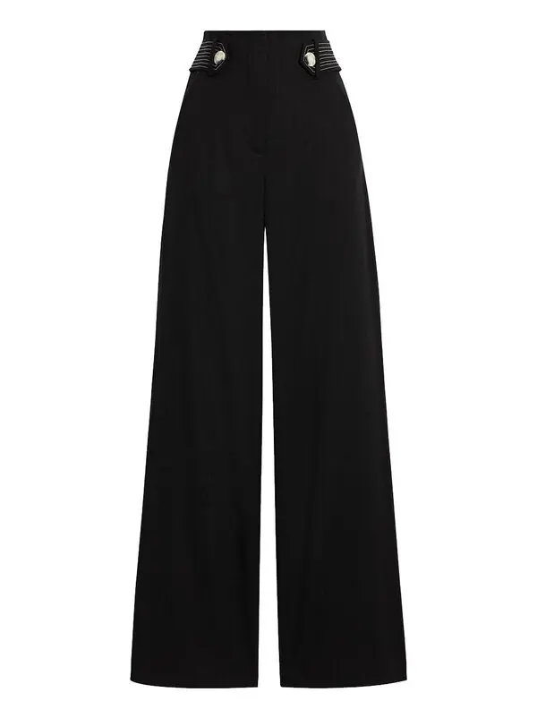 Veronica Beard Sunny Linen-blend Wide-leg Pants - Black