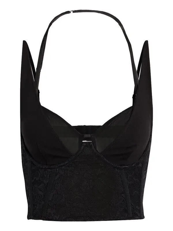 Simkhai Serifina Cropped Bustier Top - Black