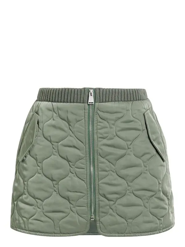 Simkhai Ripley Quilted Mini Skirt - Grey Green