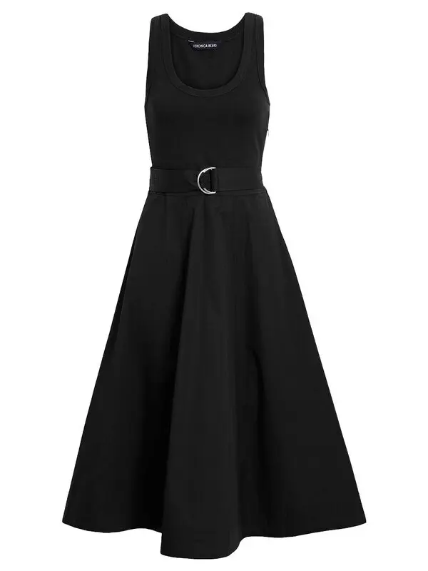 Veronica Beard Ennis Belted Midi Dress - Black