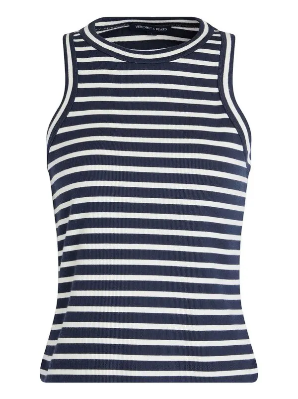 Veronica Beard Jordyn Striped Tank - Navy