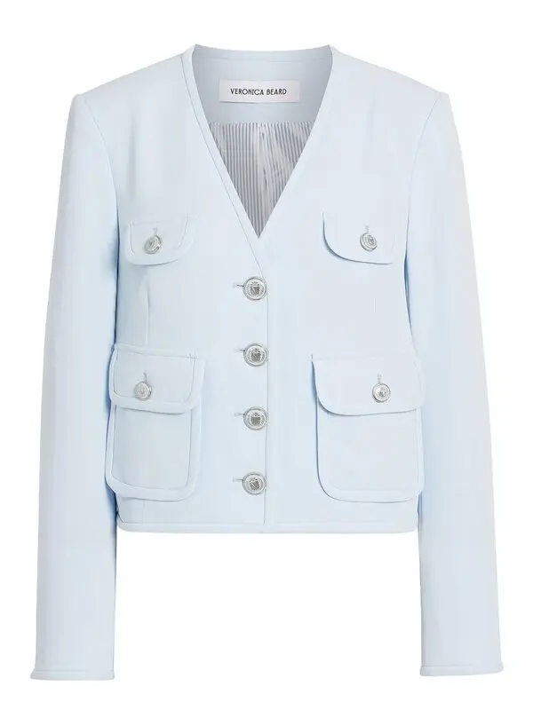 Veronica Beard Isola Crepe Jacket - Sky Blue