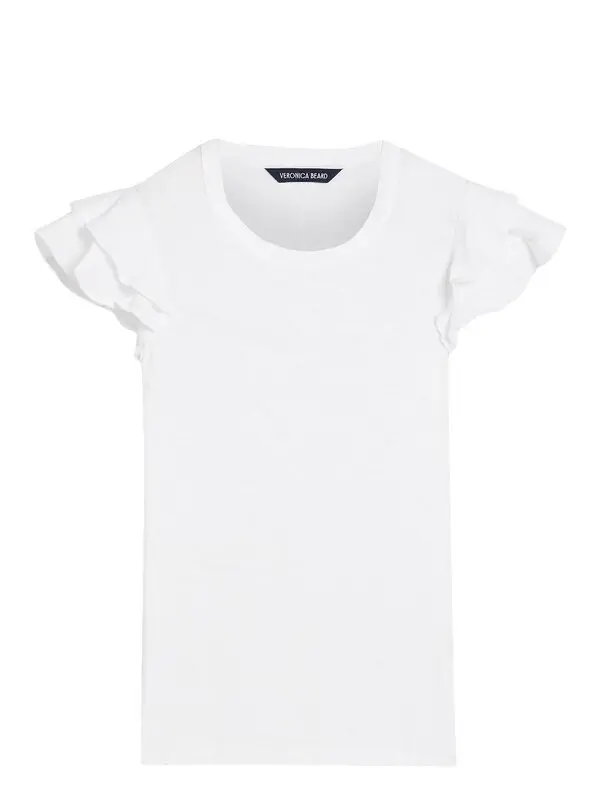 Veronica Beard Akeela Ruffled T-shirt - White