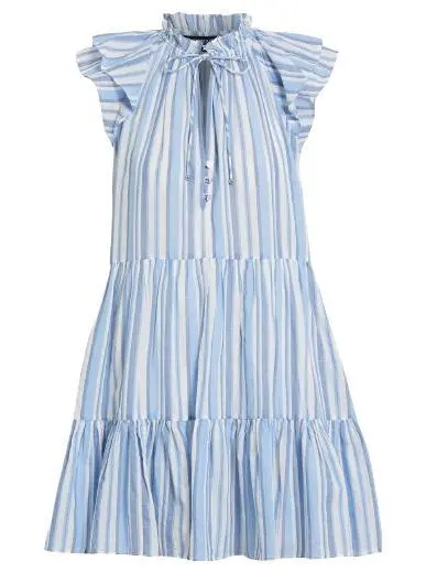Veronica Beard Zee Striped Mini Dress - Blue