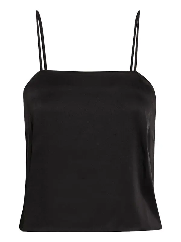 Simkhai Vela Cropped Satin Camisole - Black