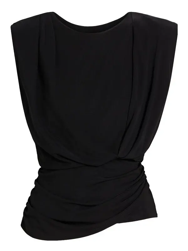 Simkhai Daton Ruched Stretch-jersey Top - Black