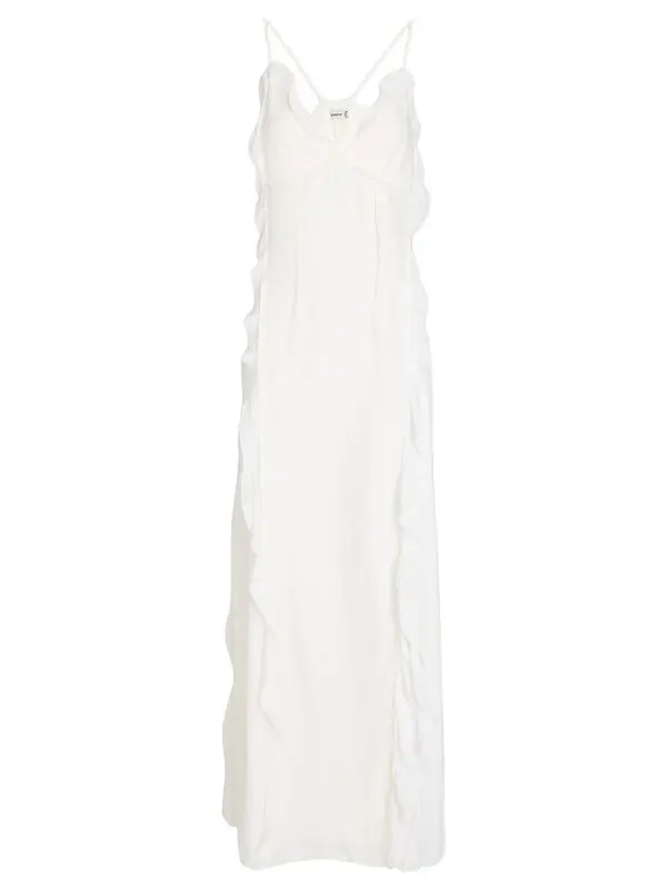 Simkhai Emily Cupro-blend Crepe Maxi Dress - White