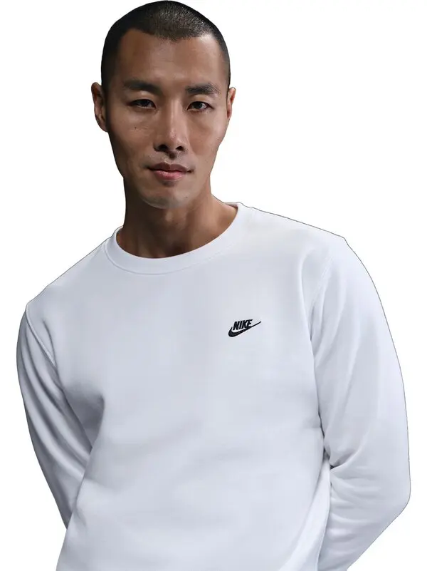 Nike Club Fleece Crew - White