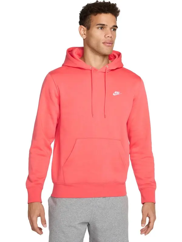Nike Club Pullover Fleece Hoodie - Orange