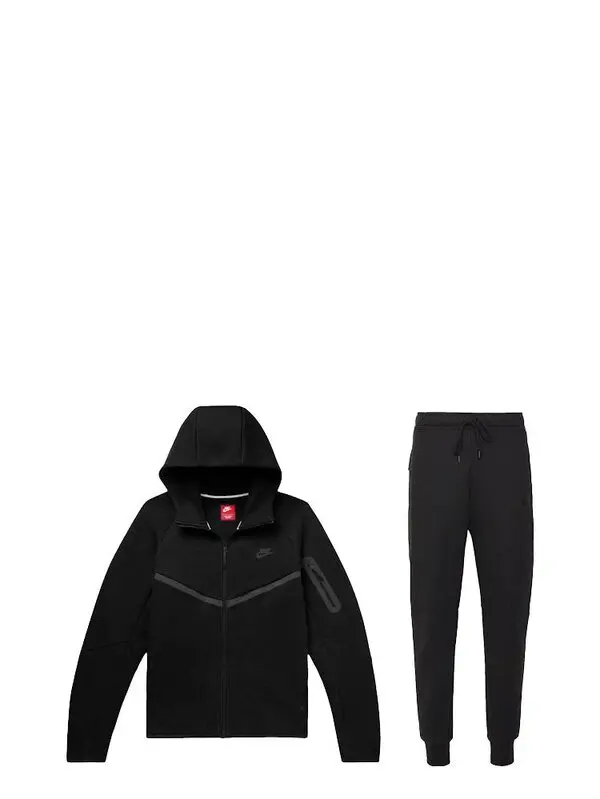 Nike Sportswear Tech Fleece Windrunner Full Zip Hoodie & Jogger Set - Black