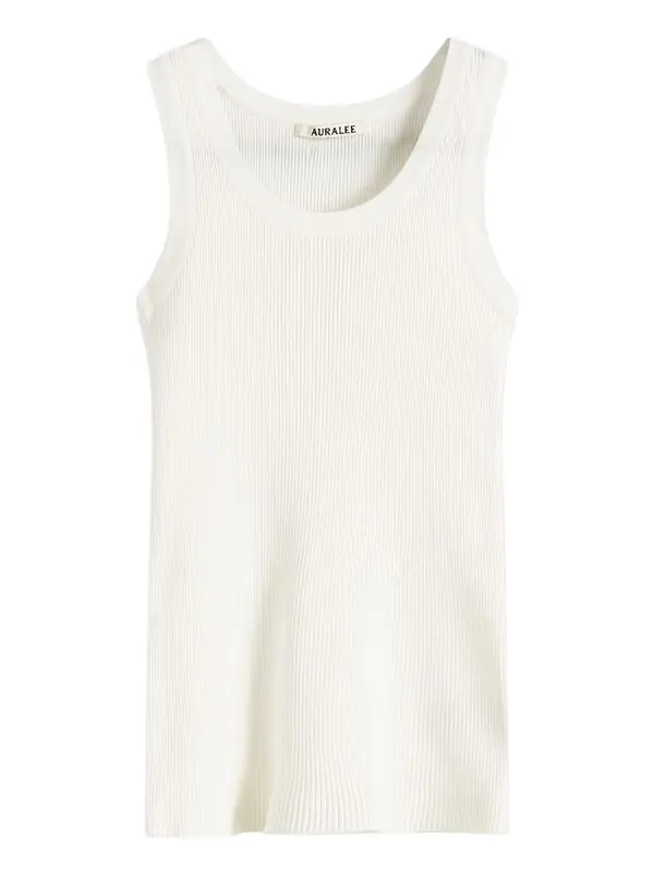 Auralee Cotton Rib Knit Tank Top - White