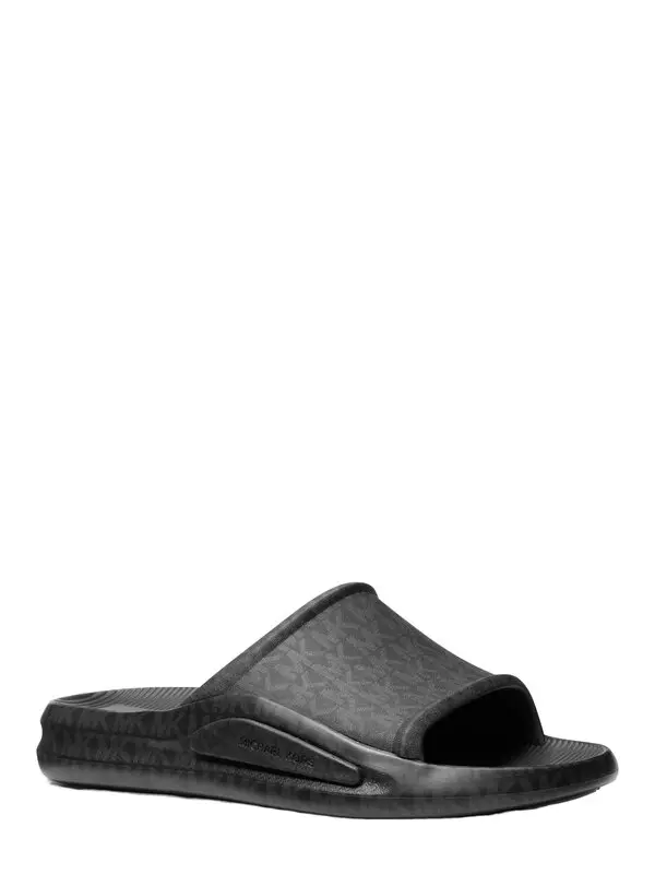 Michael Kors Griffin Signature Logo Slide Sandals - Black