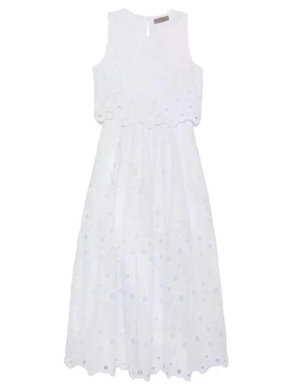 D.exterior Broderie-anglaise Maxi Dress - White
