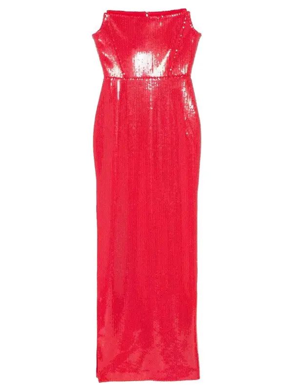 Alex Perry Strapless Sequinned Maxi Dress - Red