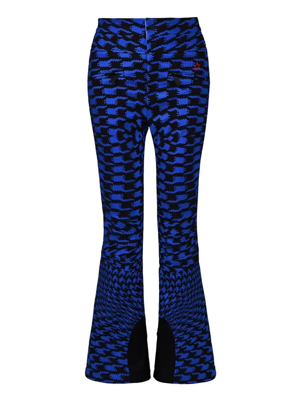 Perfect Moment Houndstooth High-waist Aurora Flare Pant - Indigo-twisted-houndstooth