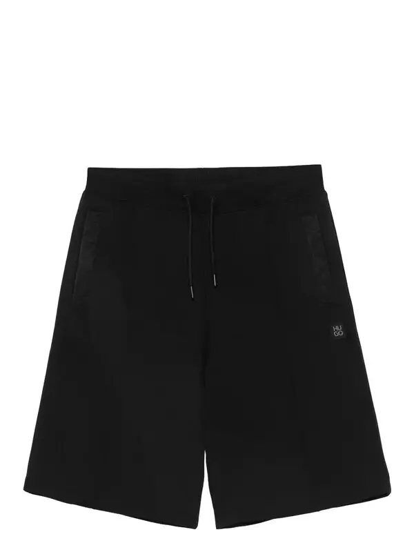Hugo Zigzag Stitching-detail Shorts - Black