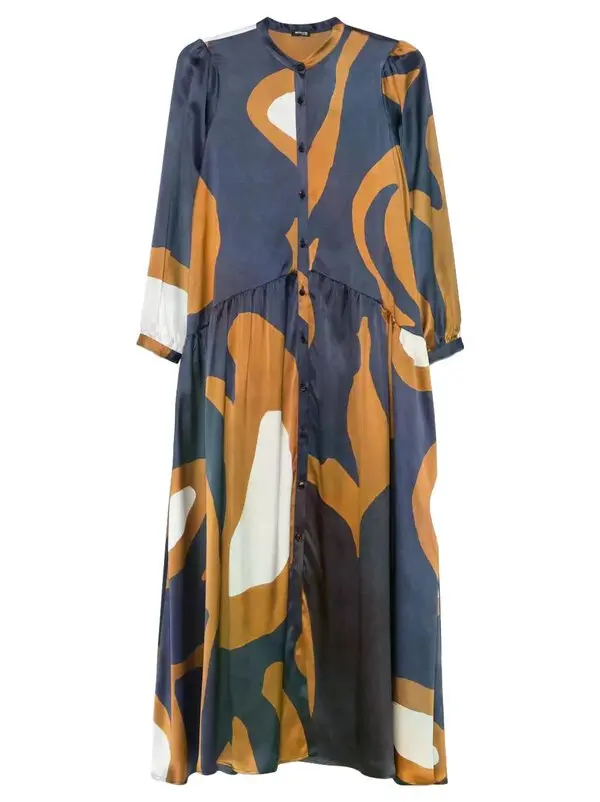 Kiton Abstract-print Maxi Dress - Blue