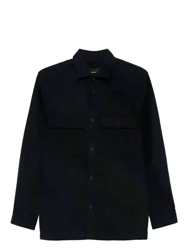 REMUS UOMO Cotton Overshirt - Blue