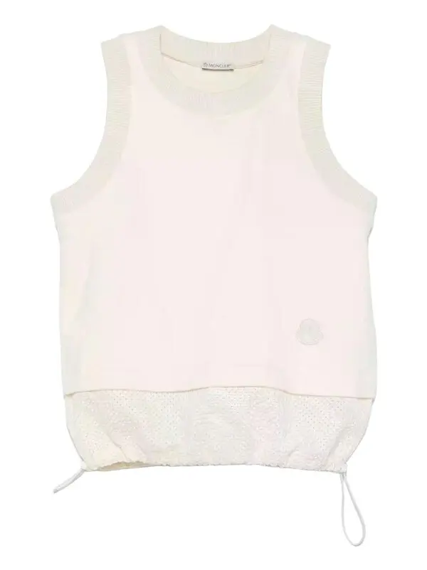 Moncler Cotton Tank Top - Neutrals
