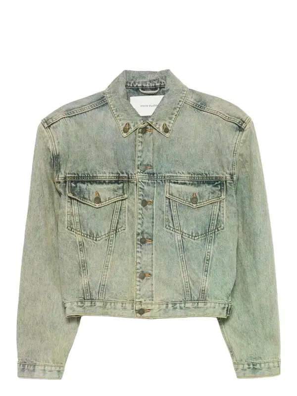 ENTIRE STUDIOS Shrunken Buttoned Denim Jacket - Blue
