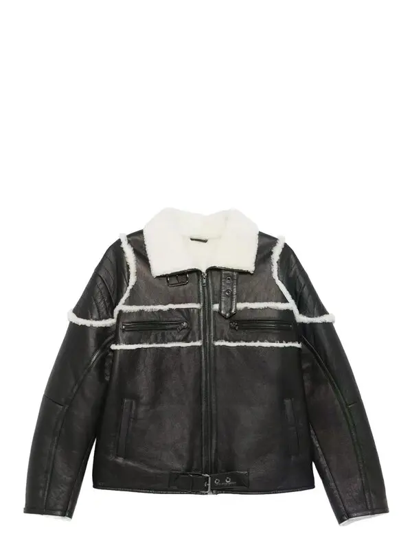 MANOKHI Blake Shearling-trimmed Jacket - Black