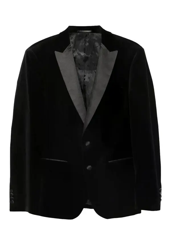 REMUS UOMO Velvet Blazer - Black