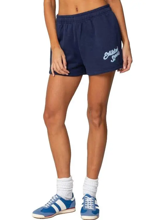 EDIKTED Fleece Shorts - Navy