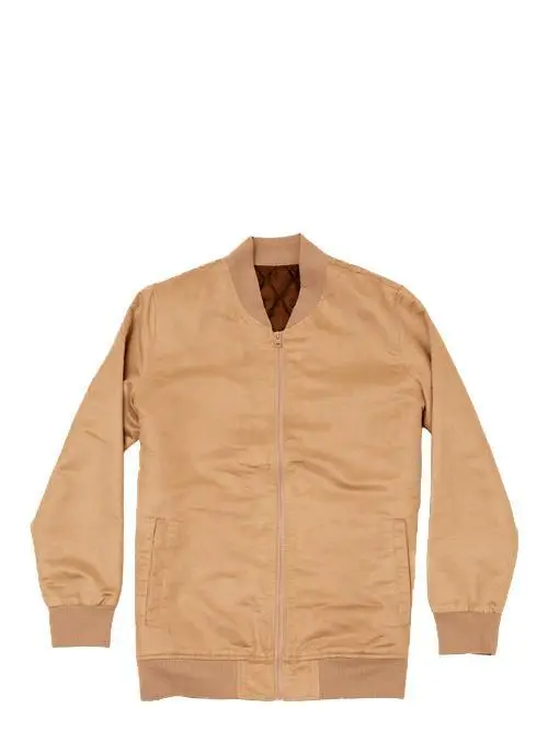 DAPPER BOI Microfiber Suede Bomber Jacket - Beige