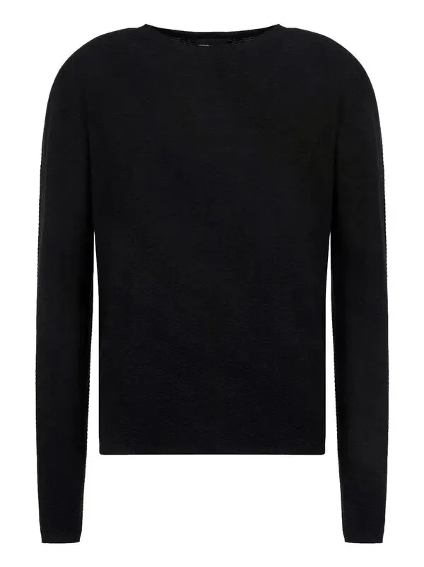 Giorgio Armani Virgin Wool-blend Jumper - Black
