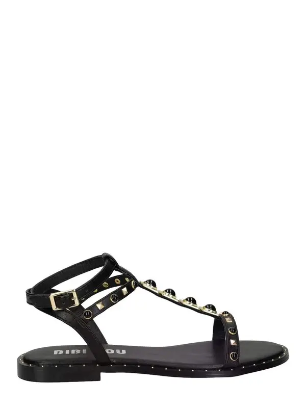 BIBI LOU Stud-embellished Flat Sandals - Black