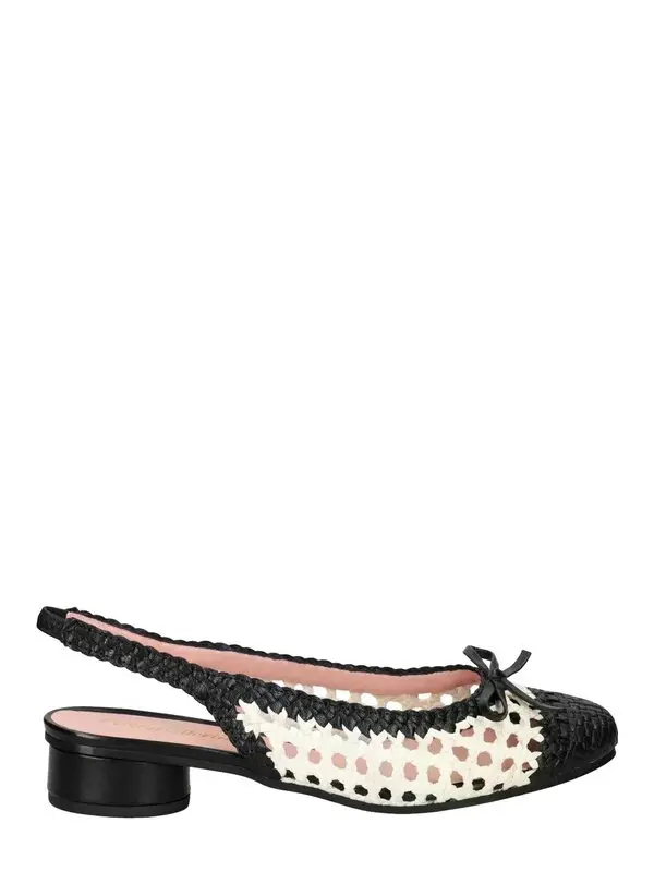 Pretty Ballerinas Odette Woven Slingback Pumps - White