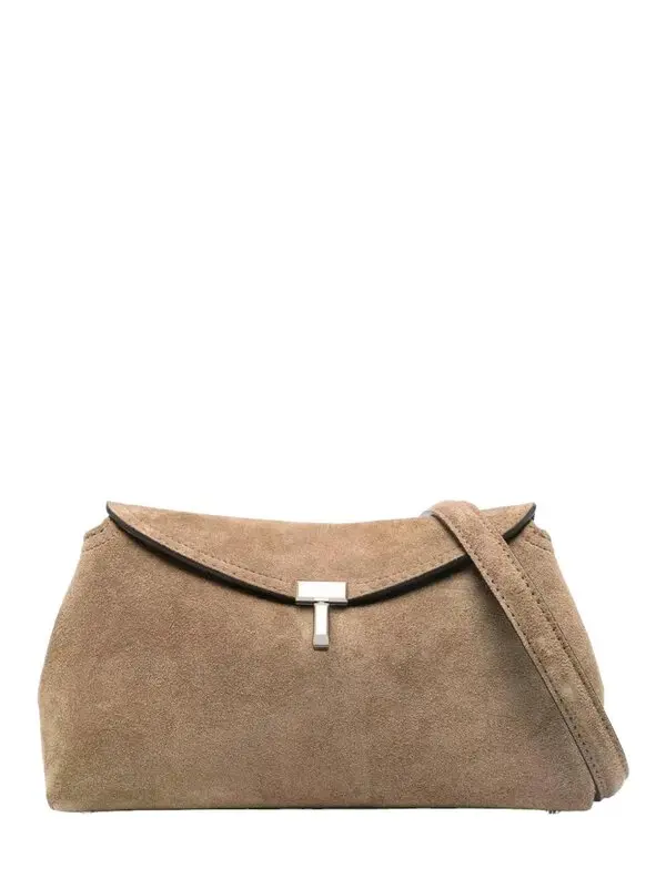 TOTEME T-lock Suede Shoulder Bag - Brown
