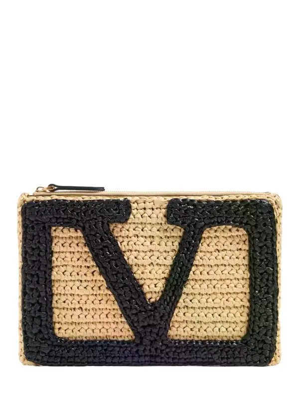 Valentino Garavani Viva Superstar Raffia Clutch - Neutrals