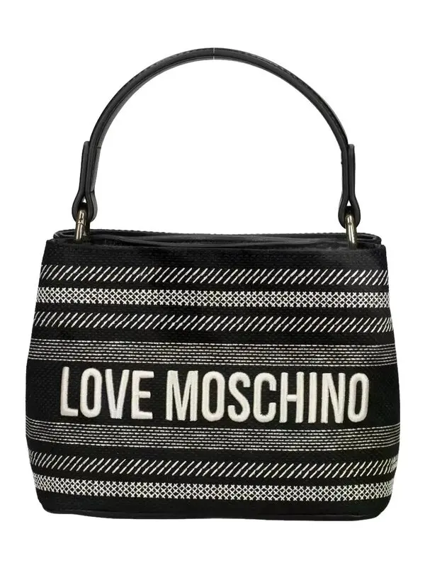 Moschino Logo-embroidered Tote - Black