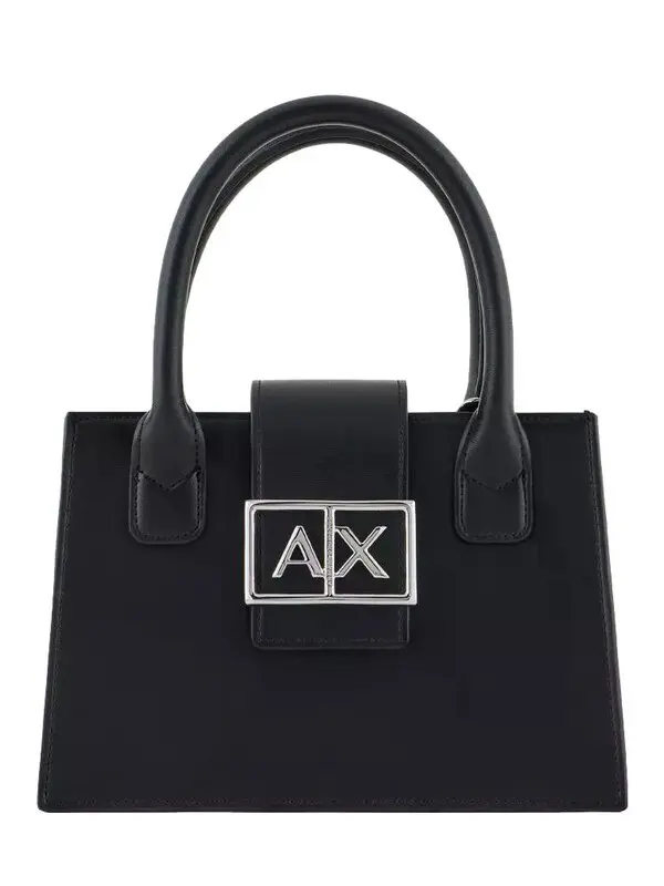 Armani Exchange Logo Appliqué Tote - Black