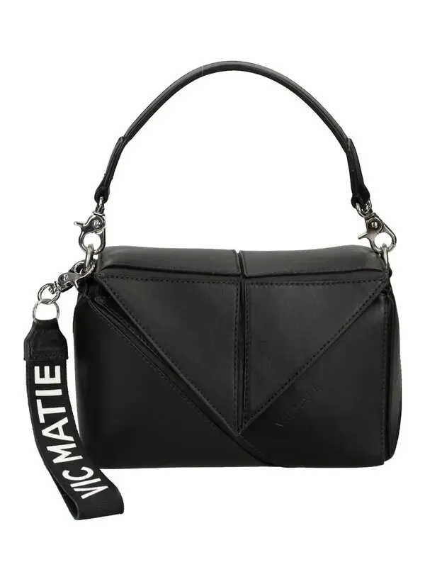 VIC MATIE Rochelle Geometric Shoulder Bag - Black