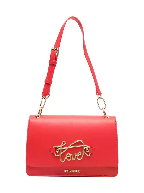 Moschino Appliqué Shoulder Bag - Red