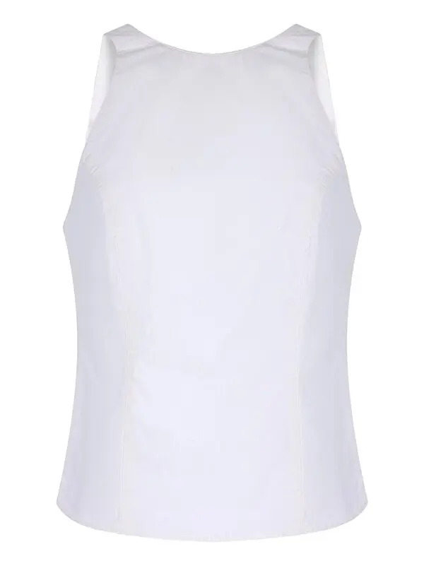ALFIE Open Back Cotton Poplin Top - White