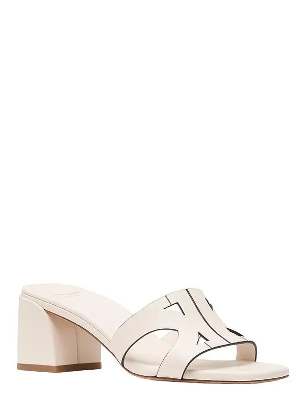 Kate Spade New York Double K Block Heel Sandals - Cream
