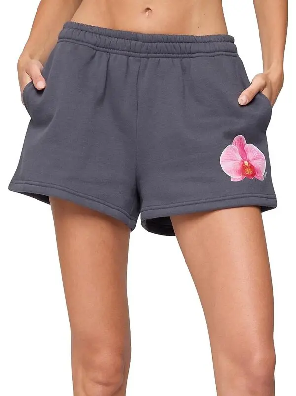 EDIKTED Orchid Babe Sweat Shorts - Dark Gray