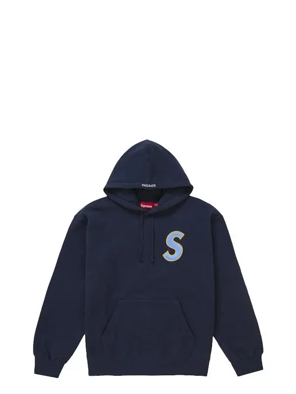 Supreme Logo Hooded Sweatshirt - Navy Blue