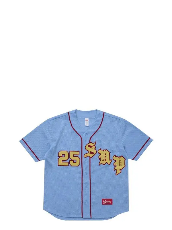 Supreme Old English Baseball Jersey - Light Blue