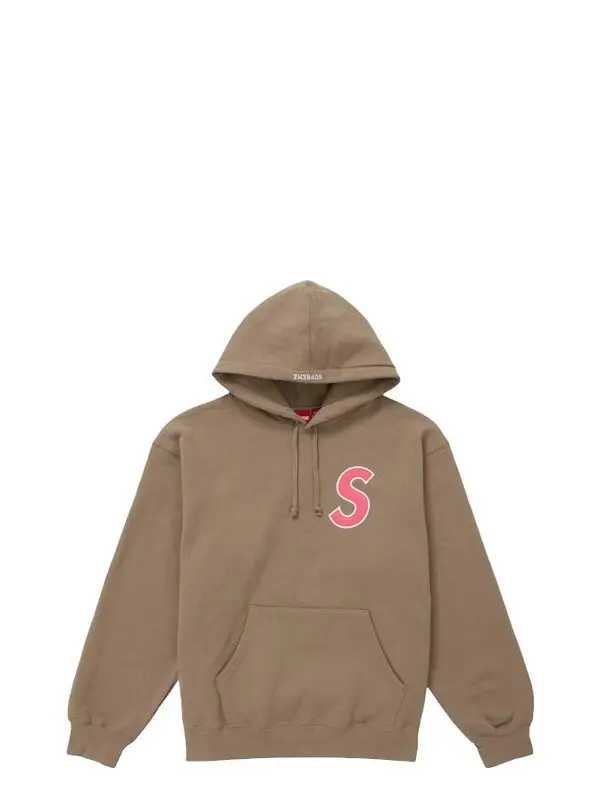 Supreme Logo Hooded Sweatshirt - Dusty Brown