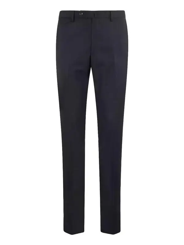 Tagliatore Wool Straight-leg Trousers - Blue