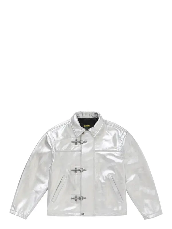 Supreme Leather Clip Jacket - Silver