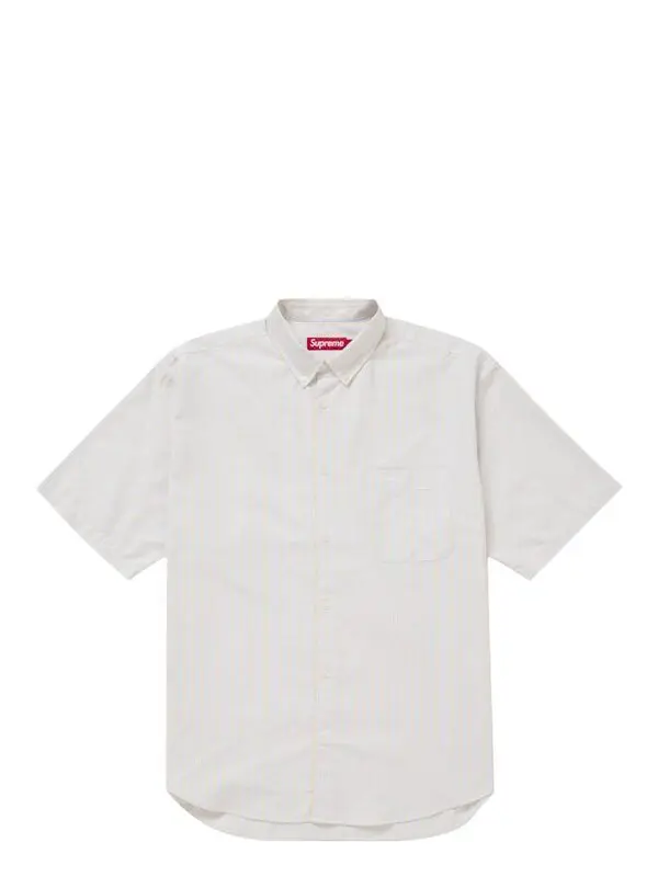Supreme Loose Fit Oxford Short Sleeve Shirt - Light Tan Stripe