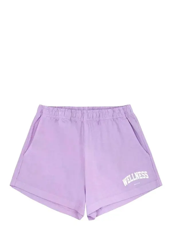 SPORTY & RICH Wellness Graphic Shorts - Purple