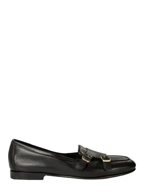 Santoni Leather Loafers - Black